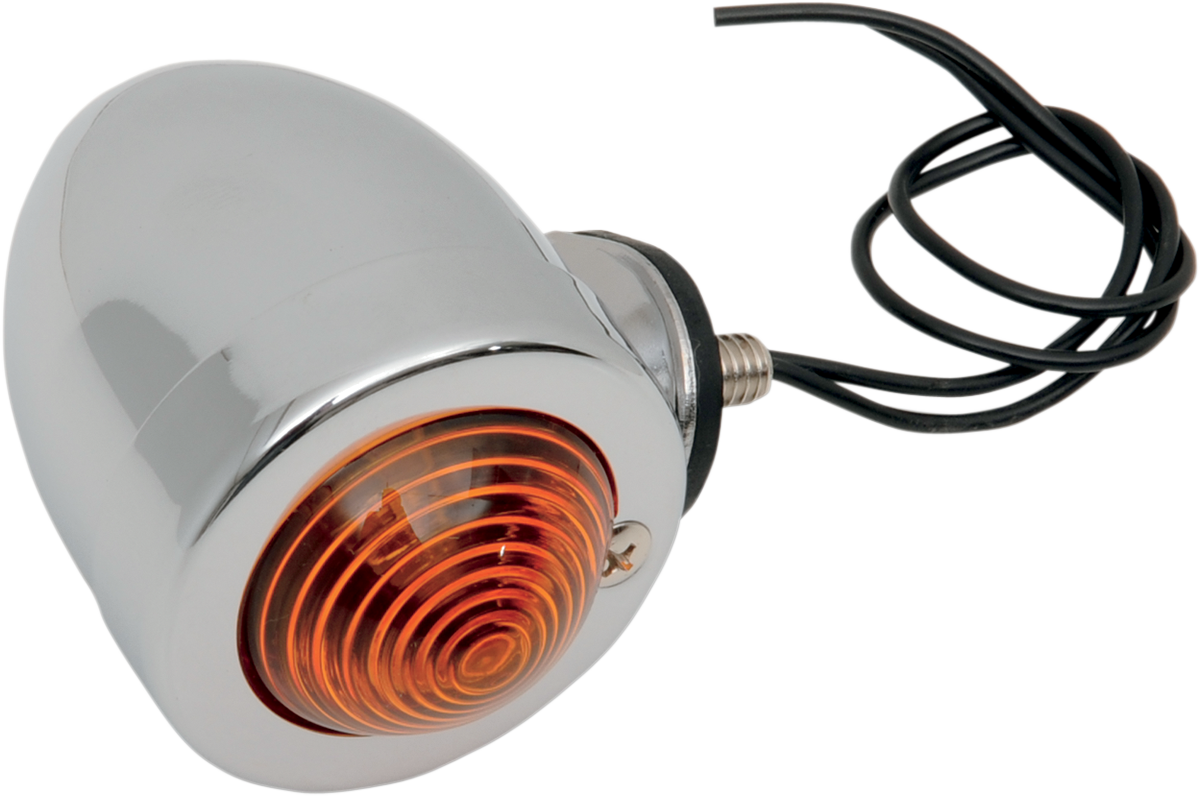 Drag Specialties Chrome Amber Bullet Motorcycle Marker Light Harley ...