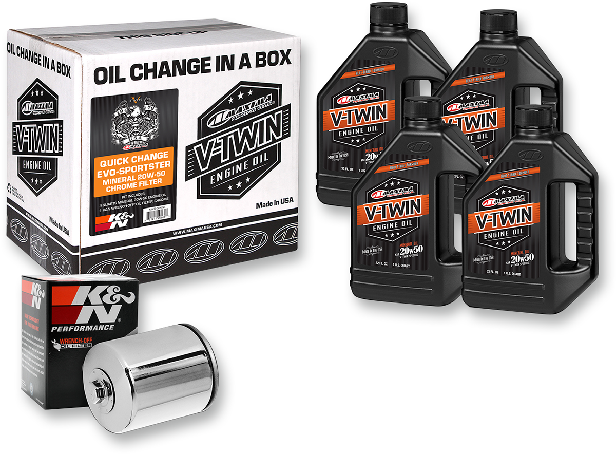 Maxima 20w50 Quick Oil Change Kit For 84-19 Harley Dyna Touring Softail ...