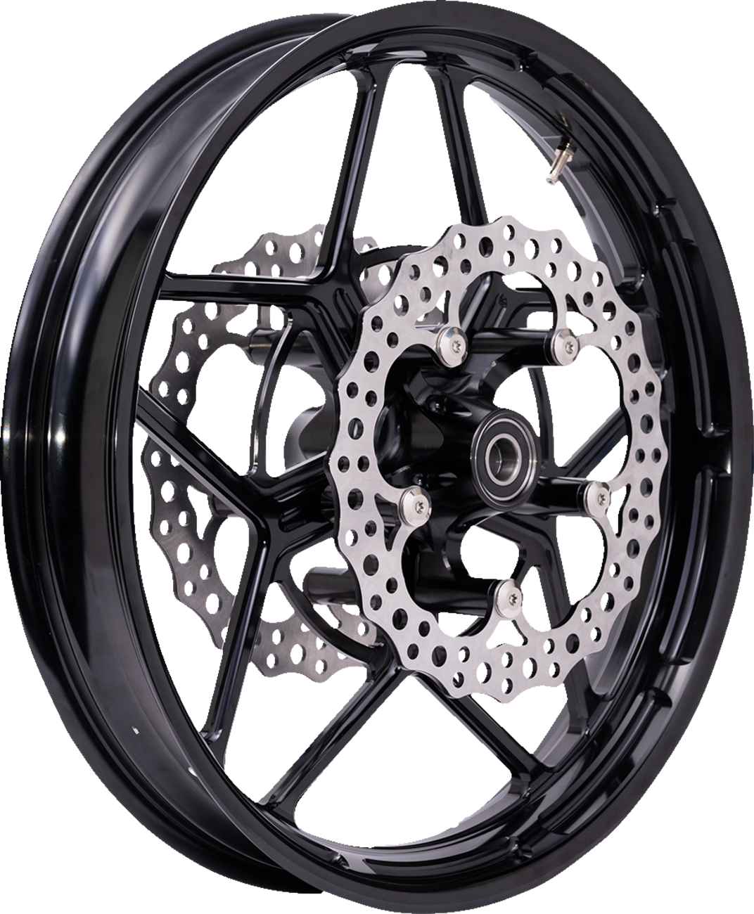 Arlen ness Spider Hub - Dual Disc - Front - Black Harley Davidson